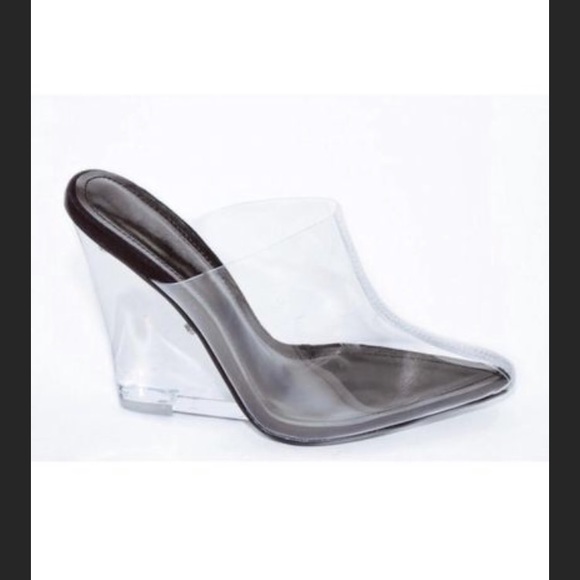 Cape Robbin | Shoes | Cape Robbin Sugar Clear Pointy Toe Perspex Wedge ...